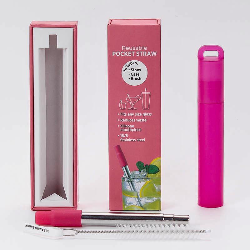 Reusable Pocket Straw - Pink – Vita Diet